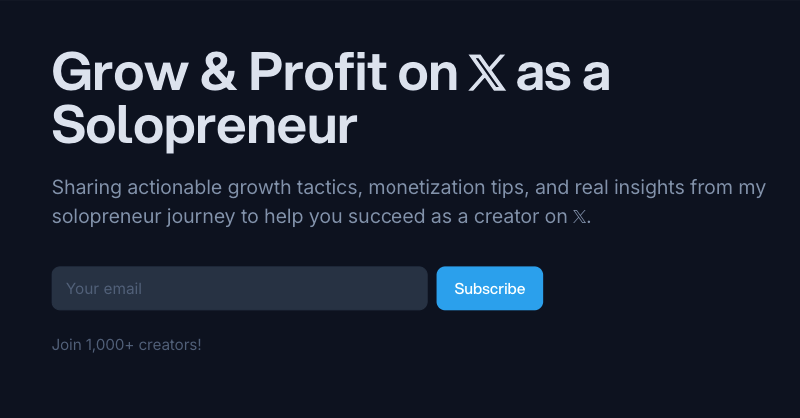 Grow & Profit on 𝕏 as a Solopreneur
